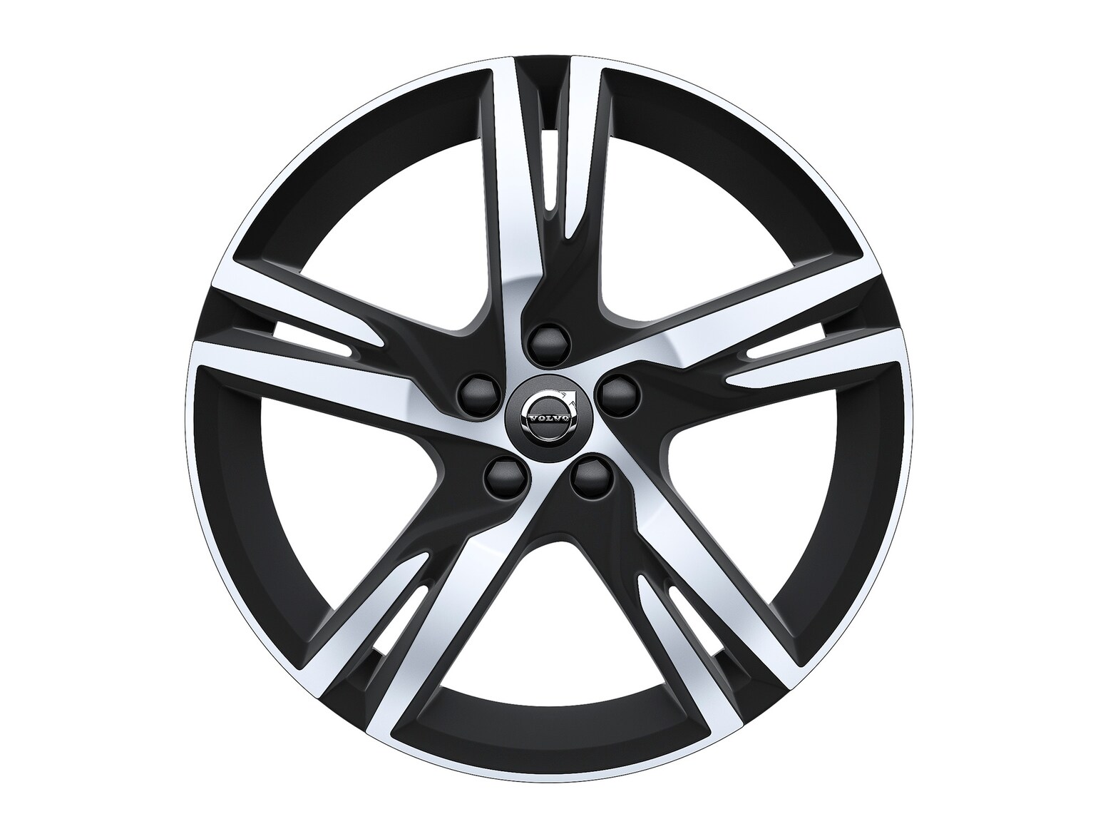 Volvo Original 19" 5-Double Spoke Matt Black Diamond Cut ...
