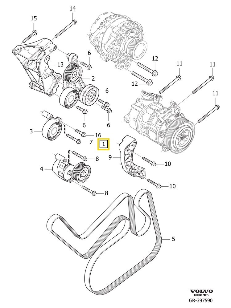 Volvo Original Hjälpaggregatsremsats - Hjälpaggregatsremmar - Bilia