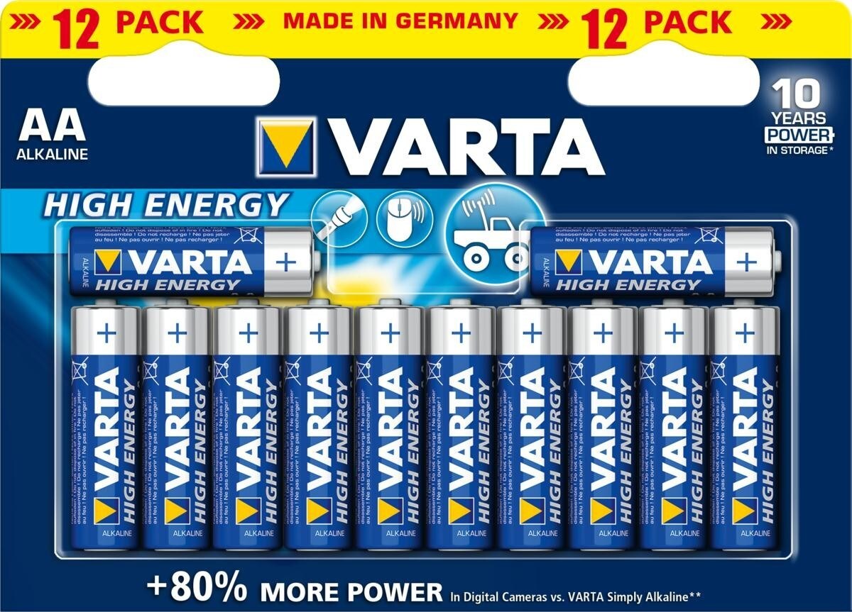Varta Batteri AA/LR6 High Energy - Batterier - Bilia